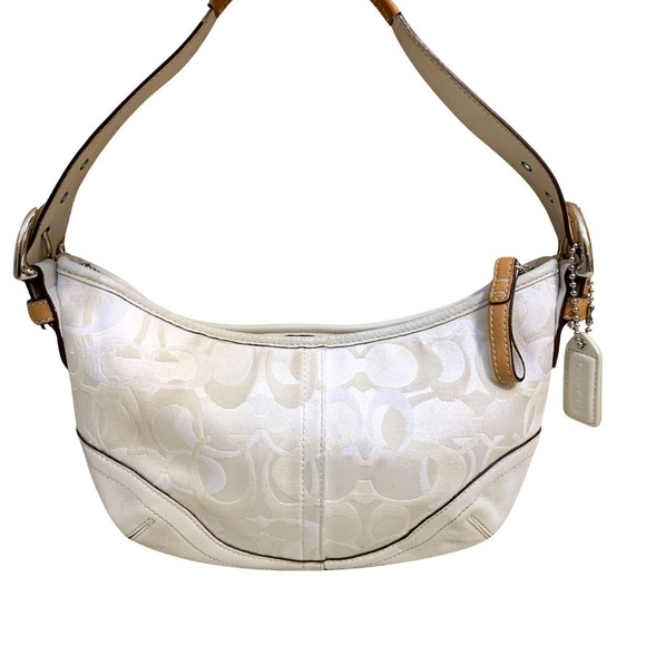 Coach | Bags | Coach Soho White Canvas Vintage Optic Monogram Small ...